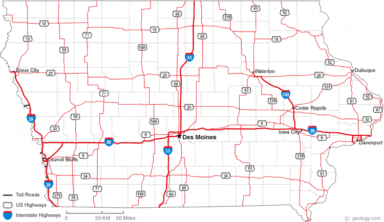 Map of Iowa Map of Iowa